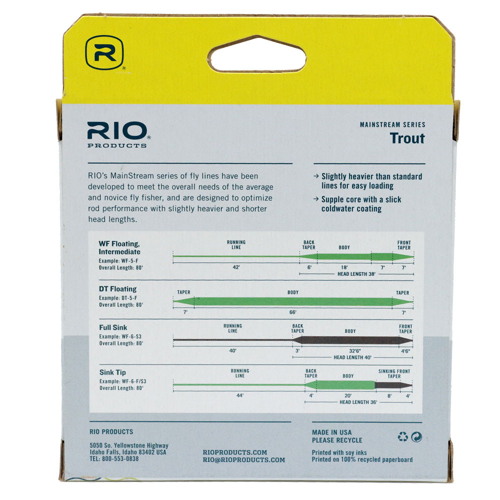 Buy RIO Mainstream Type 6 Full Sink Fly Line Black online at Marine ...