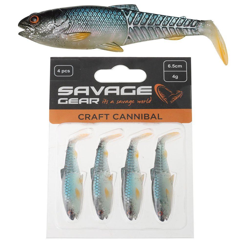 Savage Gear Craft Cannibal Paddletail Soft Bait 6.5cm 4g Qty 4 Roach - Packs - Soft Bait - Fishing