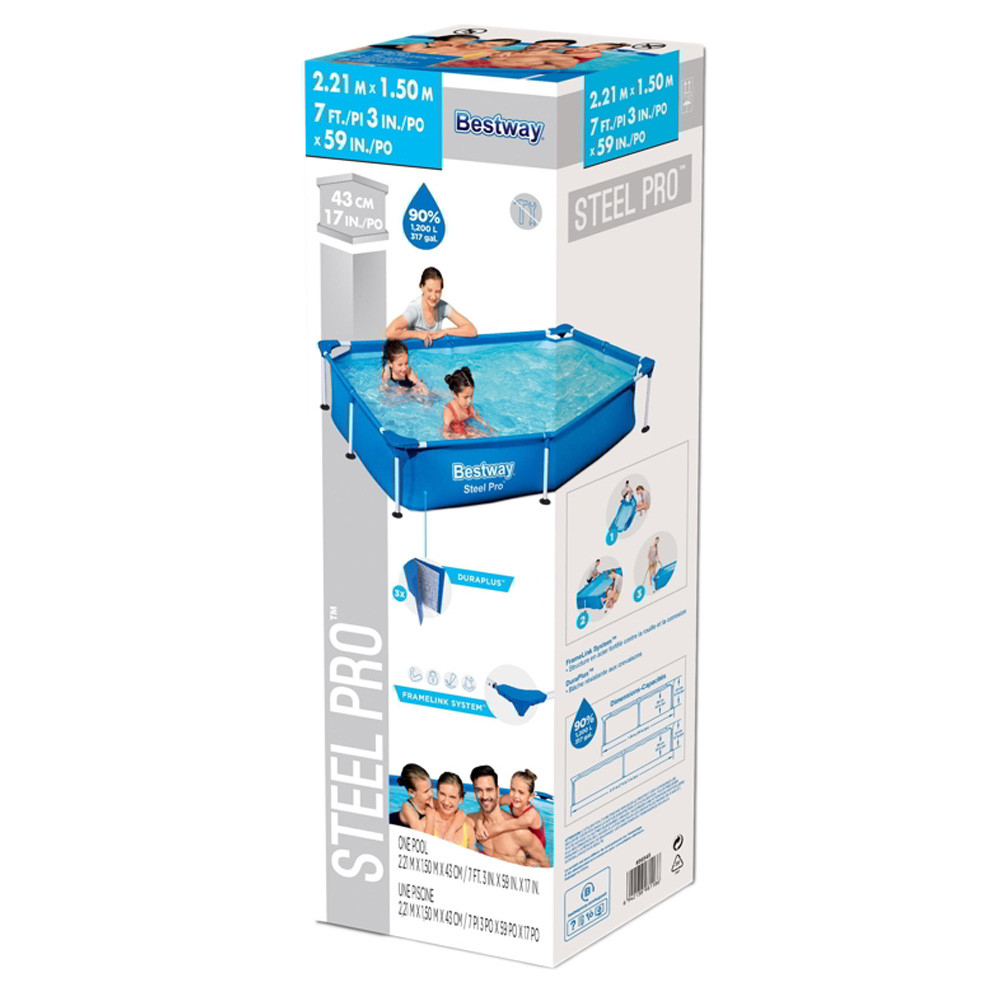 Buy Bestway Steel Pro Pool 221 x 150 x 43cm online at Marine-Deals.co.nz