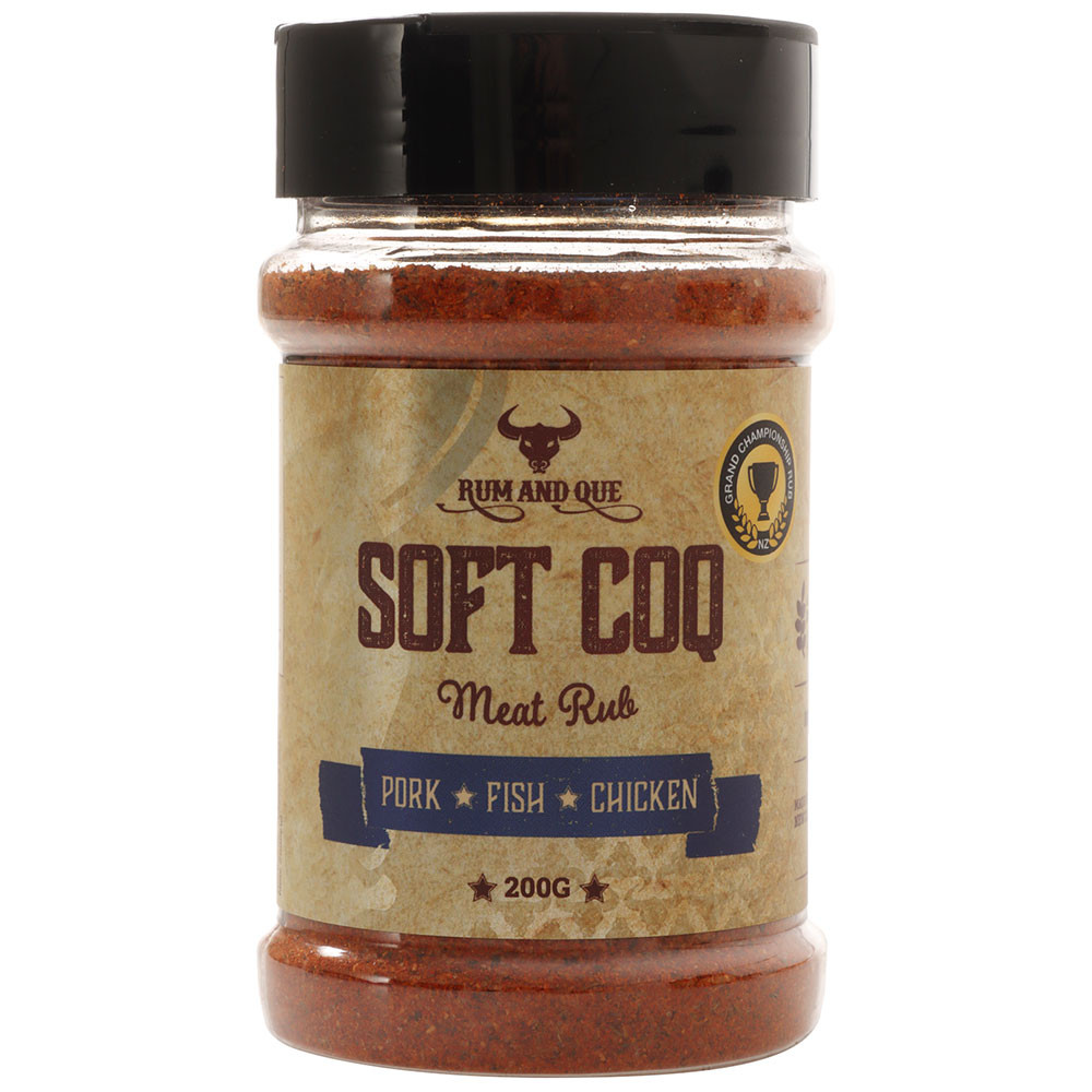 Buy Rum and Que Soft Coq BBQ Rub 200g online at Marine-Deals.co.nz