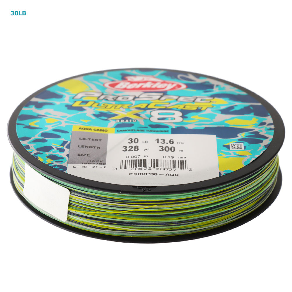 Buy Berkley ProSpec X8 UltraCast Braid Aqua Camo 300m online at Marine ...