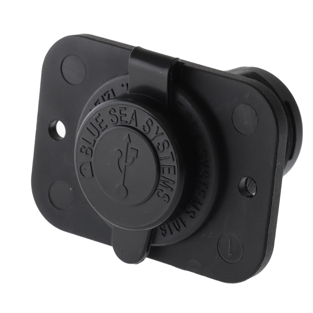 Buy Blue Sea Dual USB 2.1A Charger Port 12/24vDC Socket Mount Black ...