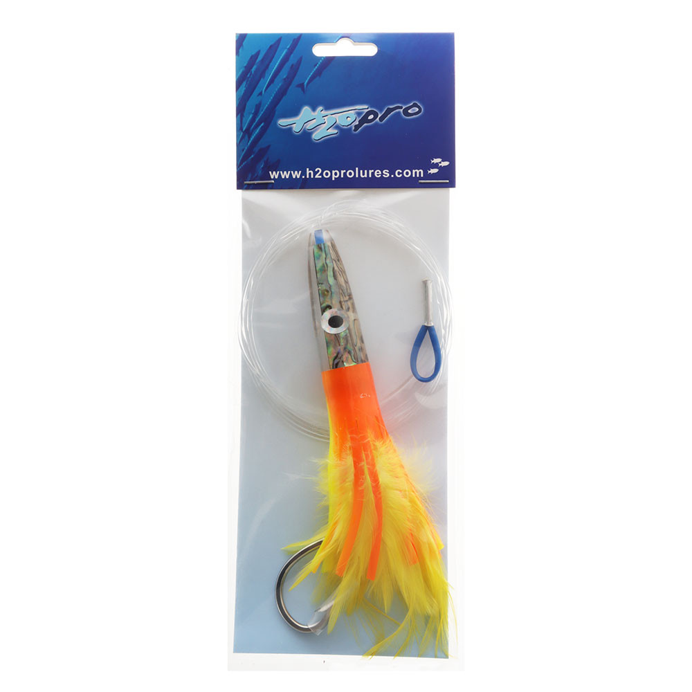 H2O Pro Mean Machine Abalone Feather Albacore Tuna Lure 17cm - Rigged ...