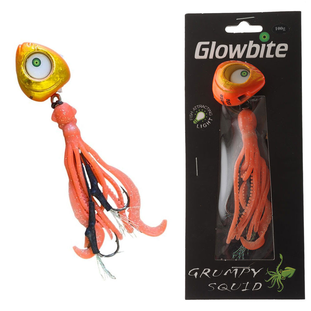 Buy Glowbite Grumpy Squid Slider Lure 100g Orange online at Marine ...