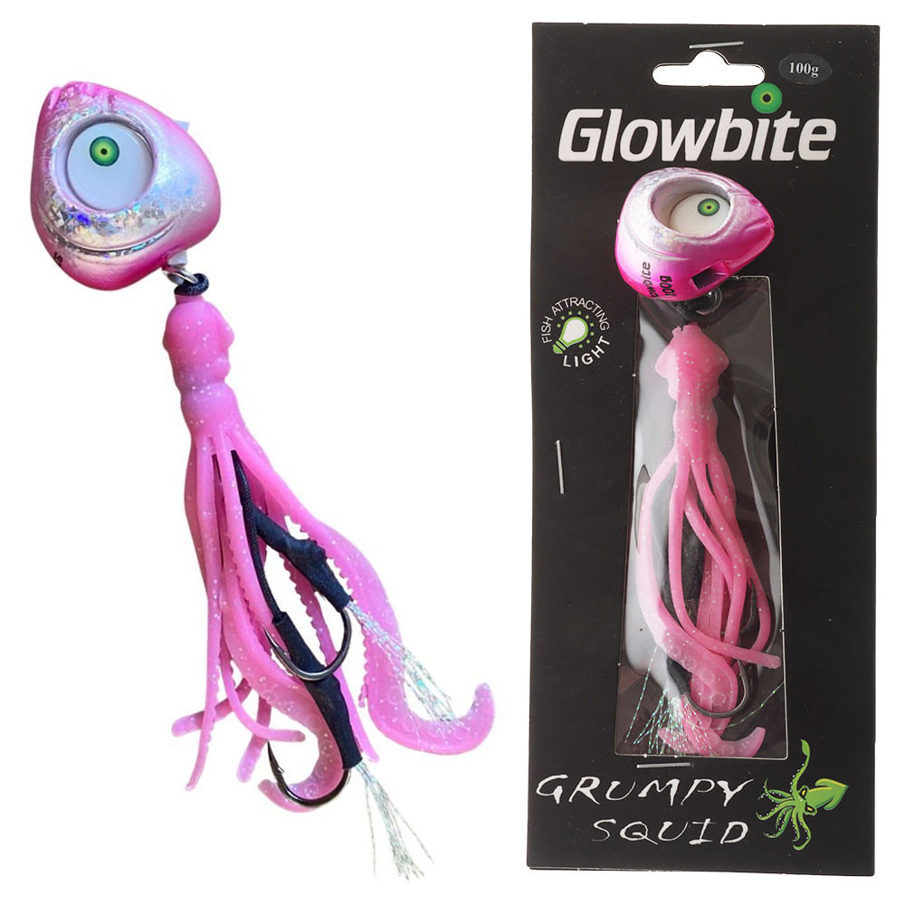 Buy Glowbite Grumpy Squid Slider Lure 100g Pink online at Marine-Deals ...