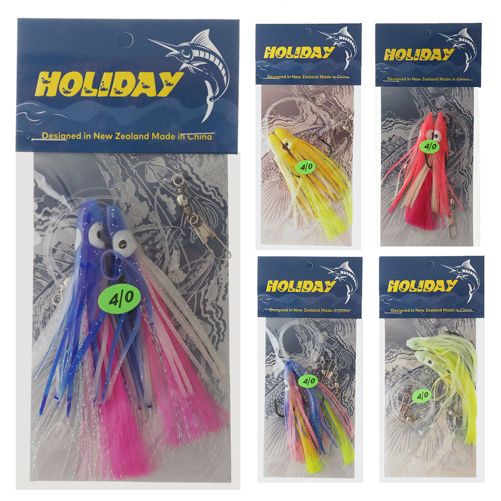 Holiday 2-Hook Flasher Rig 40lb 4/0 Assorted - Flasher Rigs - Flashers ...