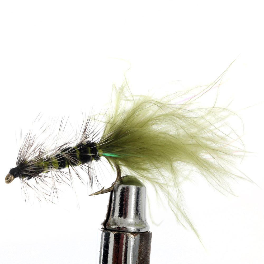 Buy Black Magic Woolly Bugger Trout Fly Olive Size B04 6cm online at ...