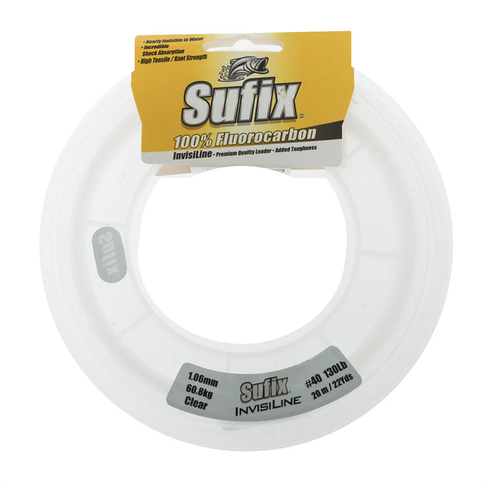 Sufix InvisiLine Fluorocarbon Leader Clear 20m 1.06mm 60.8kg - Trace ...