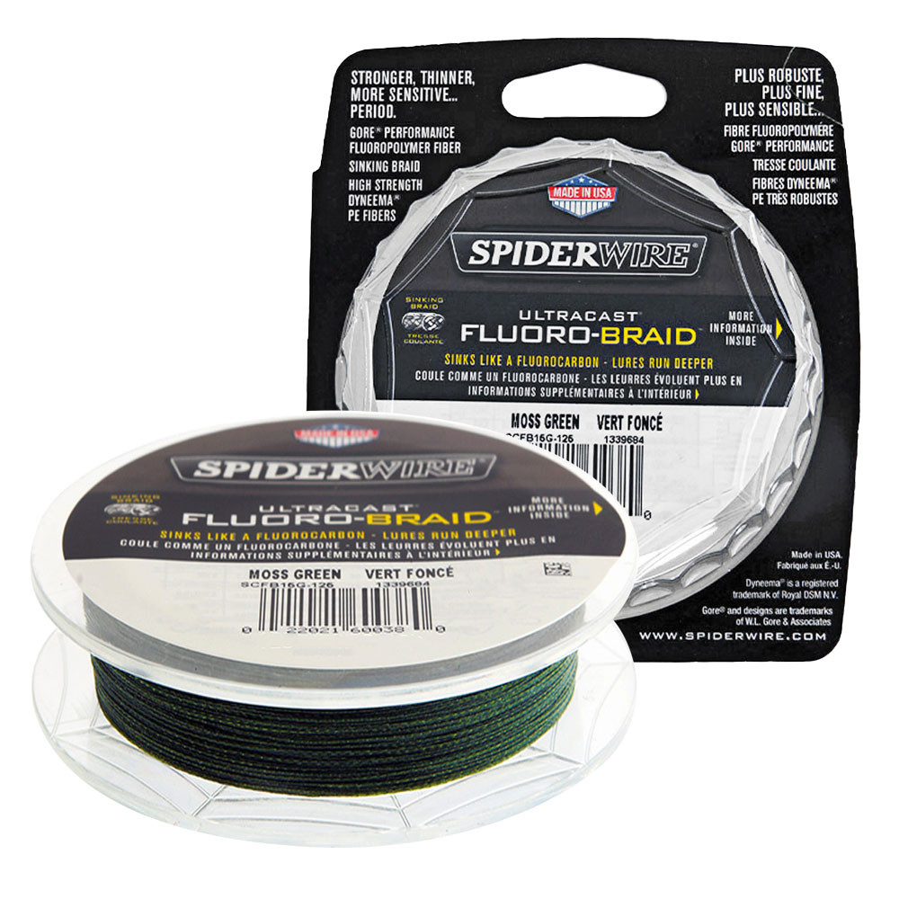 Buy Spiderwire Ultracast Fluoro-Braid Moss Green 15lb 300yds 0.22mm dia ...