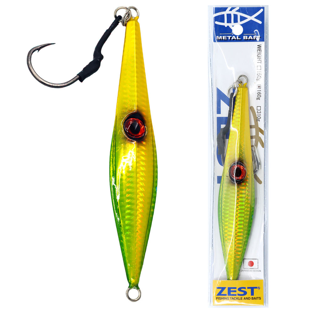 Zest Spearhead Jig 160g 175mm - Rigged Green - Jigs - Jigs & Lures ...