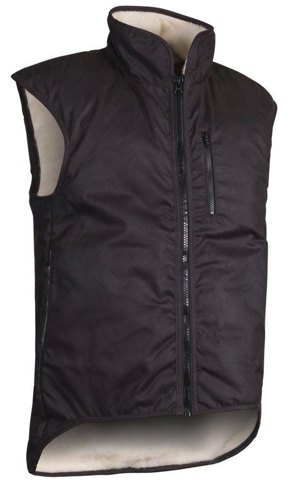 Buy Styx Mill Oilskin Shearling Lined Vest Brown online at Marine-Deals ...