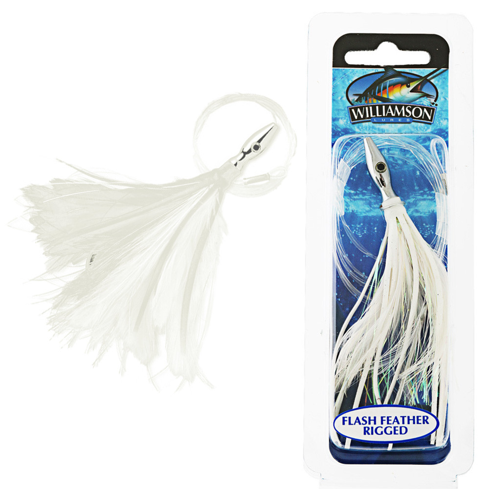 Buy Williamson Flash Feather Rigged Tuna Lure 5in Pearl White online at ...