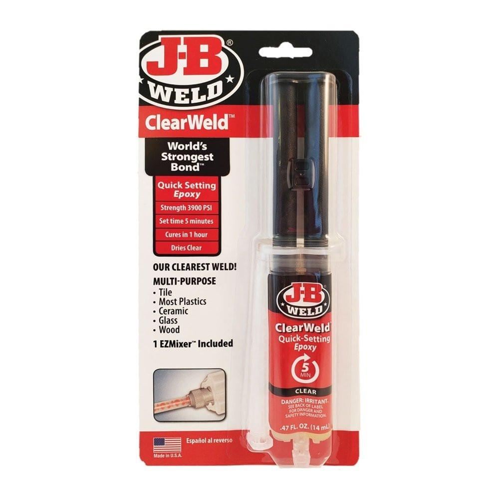 Buy J-B Weld ClearWeld Quick Setting Epoxy Syringe with Mixer 14ml online at Marine-Deals.co.nz