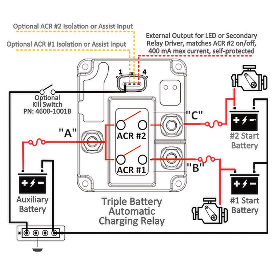Buy Egis Mobile Electric Automatic Charging Relay Plus Triple Battery ...