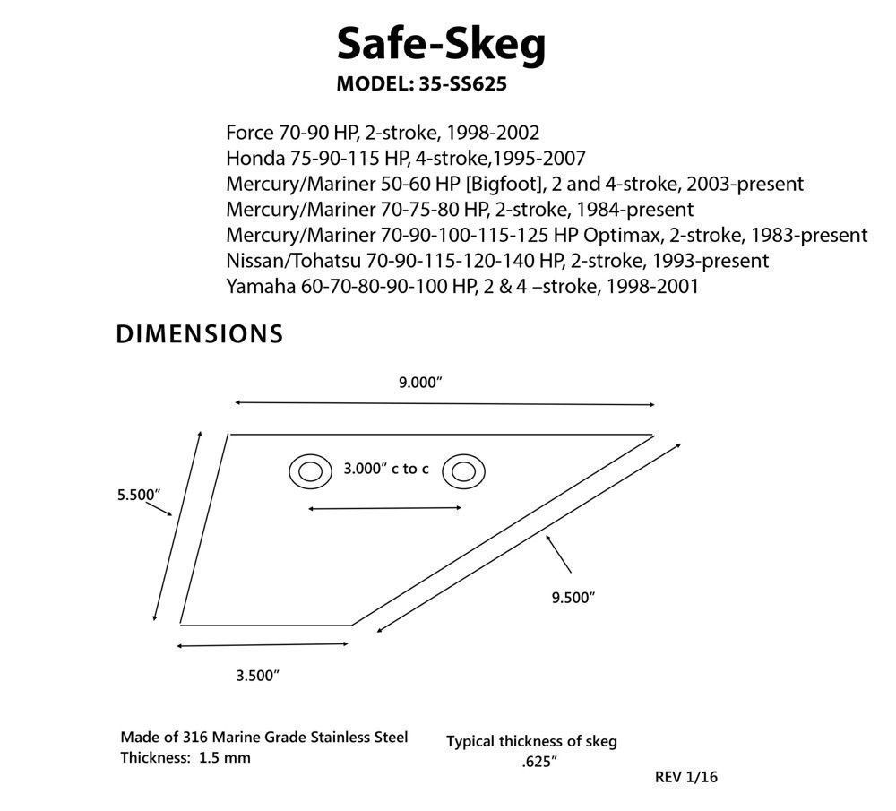 Panther Skeg Force/Honda/Merc/Tohatsu/Yamaha - Skeggard - Drive Parts ...
