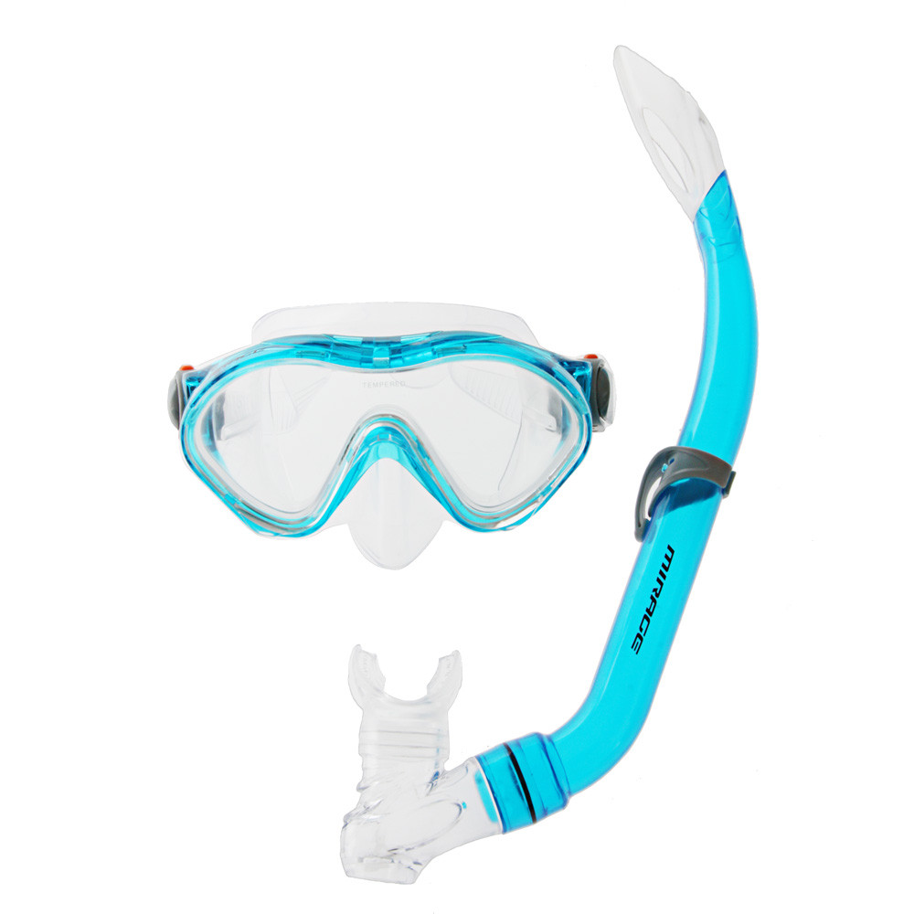 Buy Mirage Goby Youth Dive Mask and Snorkel Set Transparent Blue online ...