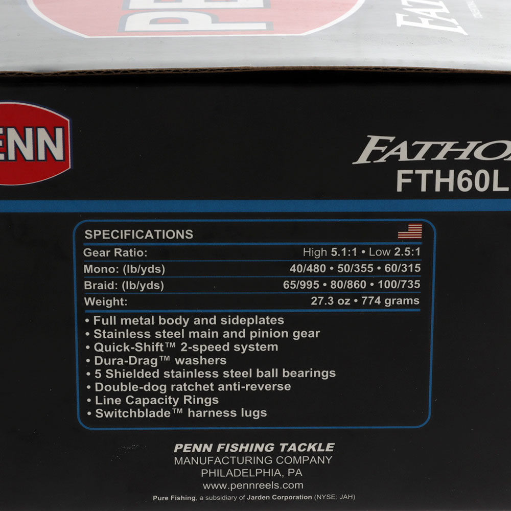 Buy PENN Fathom 60 2-Speed Lever Drag Reel online at Marine-Deals.co.nz