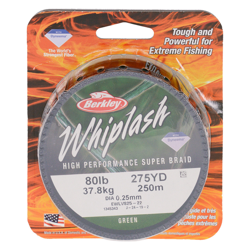Buy Berkley Whiplash High Performance Super Braid Green 250m 80lb ...