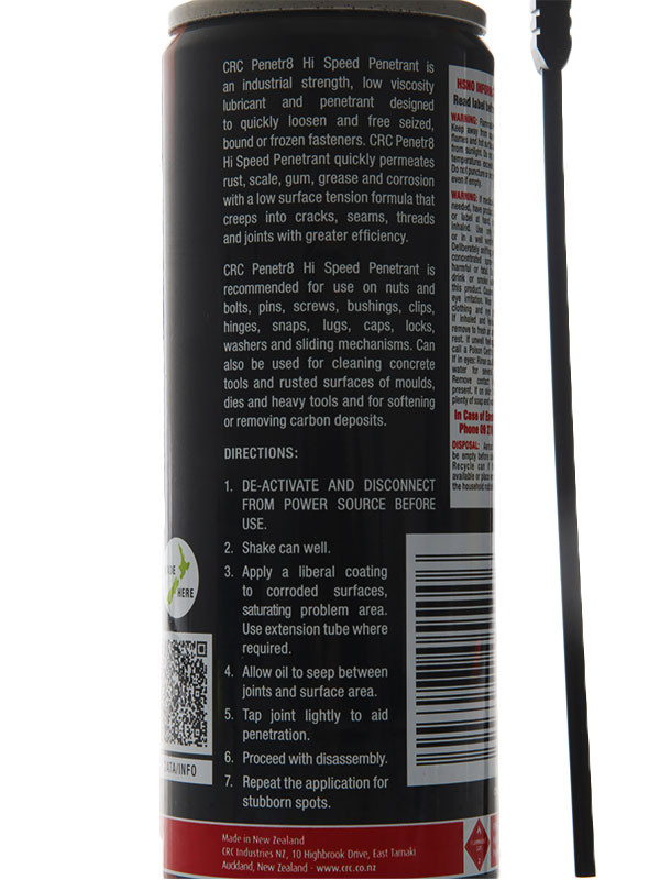 Buy CRC Penetr8 Hi-Speed Penetrant Aerosol 210ml online at Marine-Deals ...