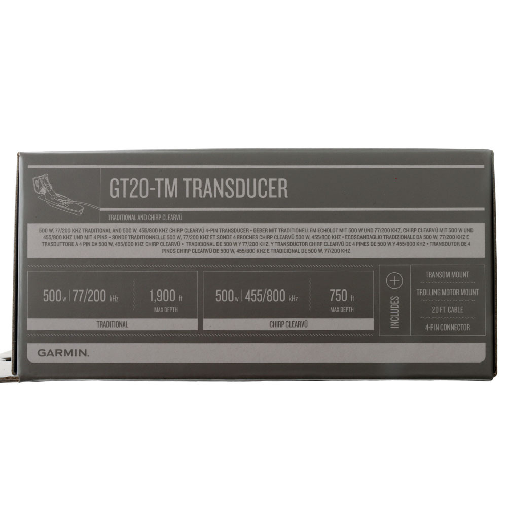 Garmin GT20-TM Transom Mount CHIRP ClearVu Transducer - Transom-Mount ...