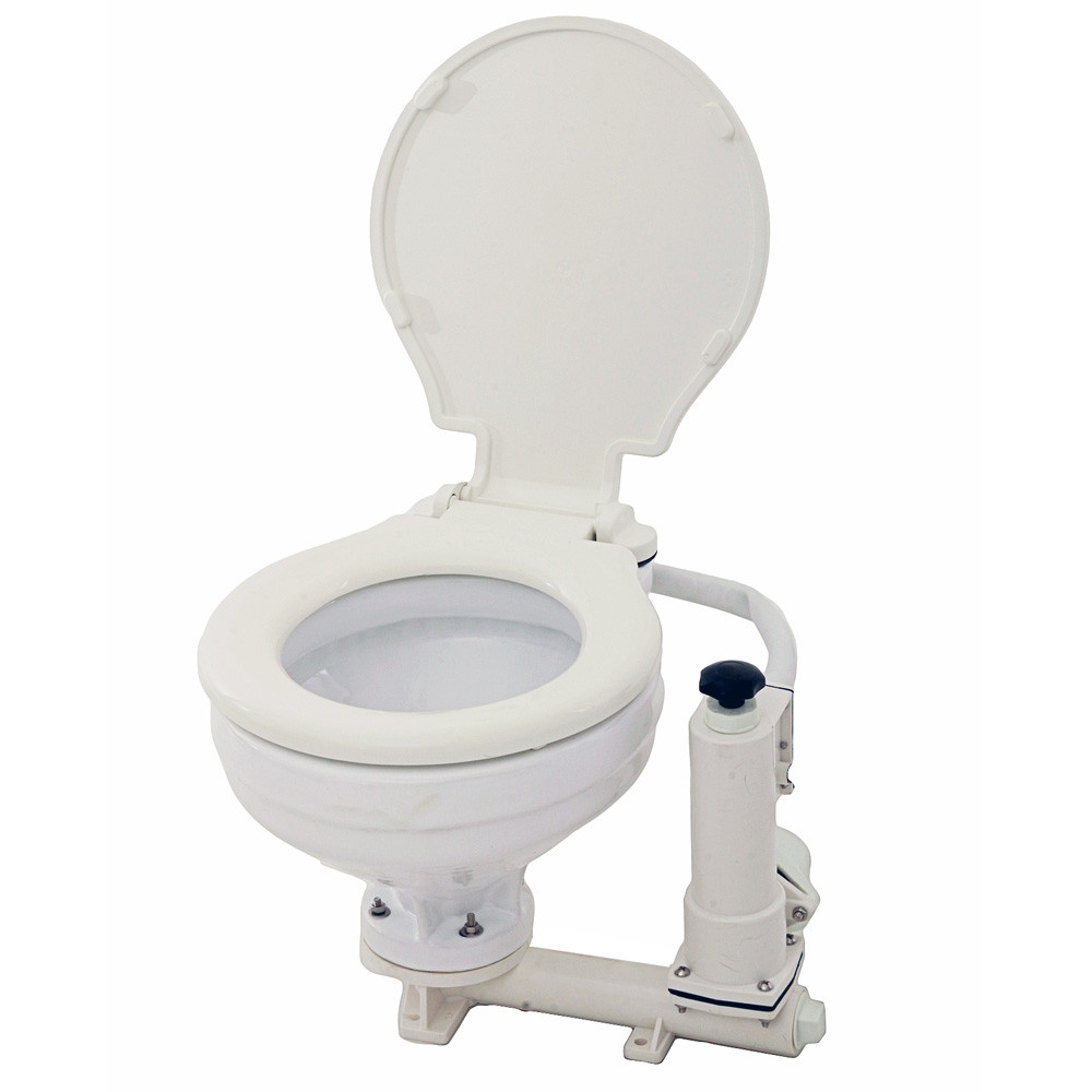 Manual Marine Toilet with Wood Seat and Cover - Manual Toilets ...