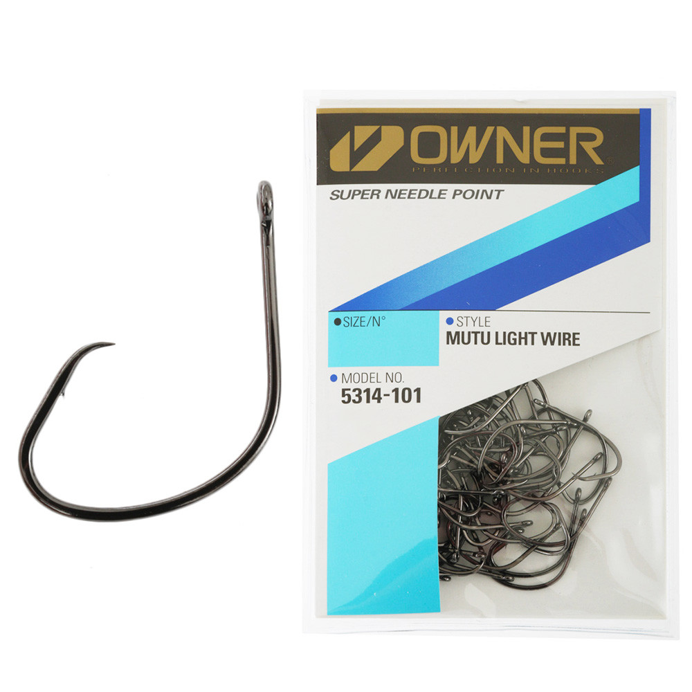 Buy Owner Mutu Light Wire Tournament Circle Hooks Bulk Pack 1/0 Qty 40 ...