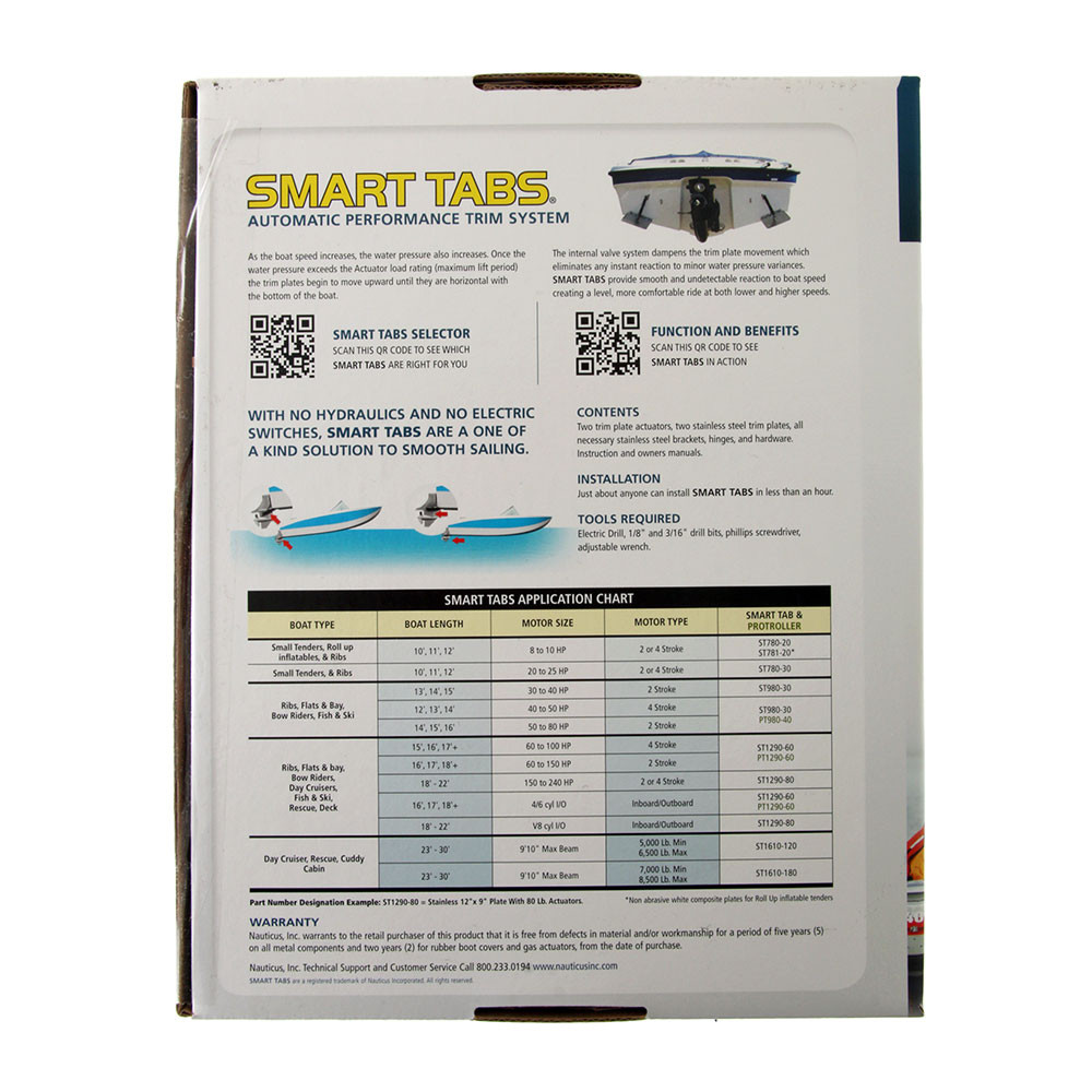 Buy Nauticus Smart Tab Trim Tabs for 60-150HP / 4 or 6 Cyl Boats online ...