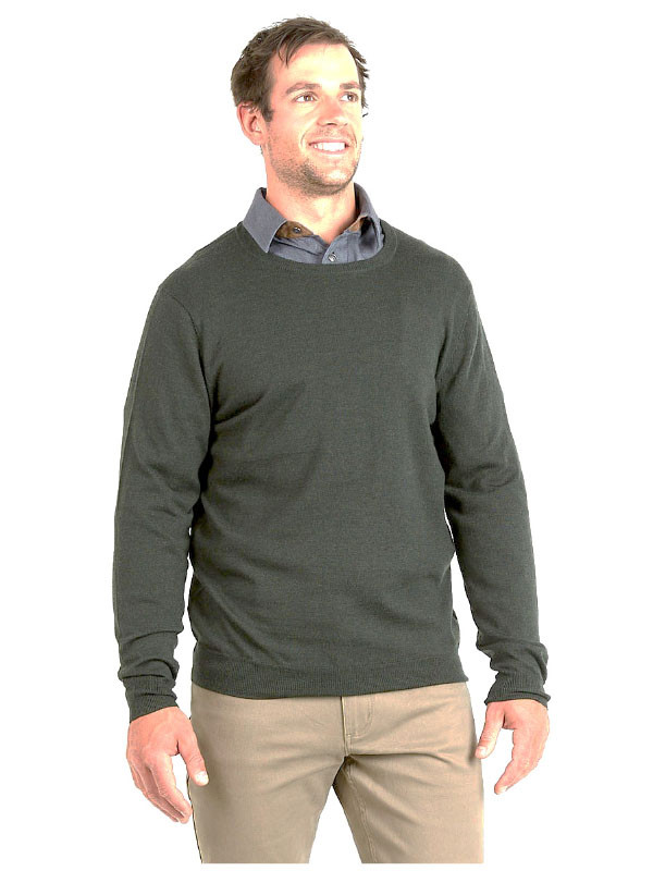 Buy Swanndri Mens Cavenagh Merino Wool Jersey Moss 3XL online at Marine ...