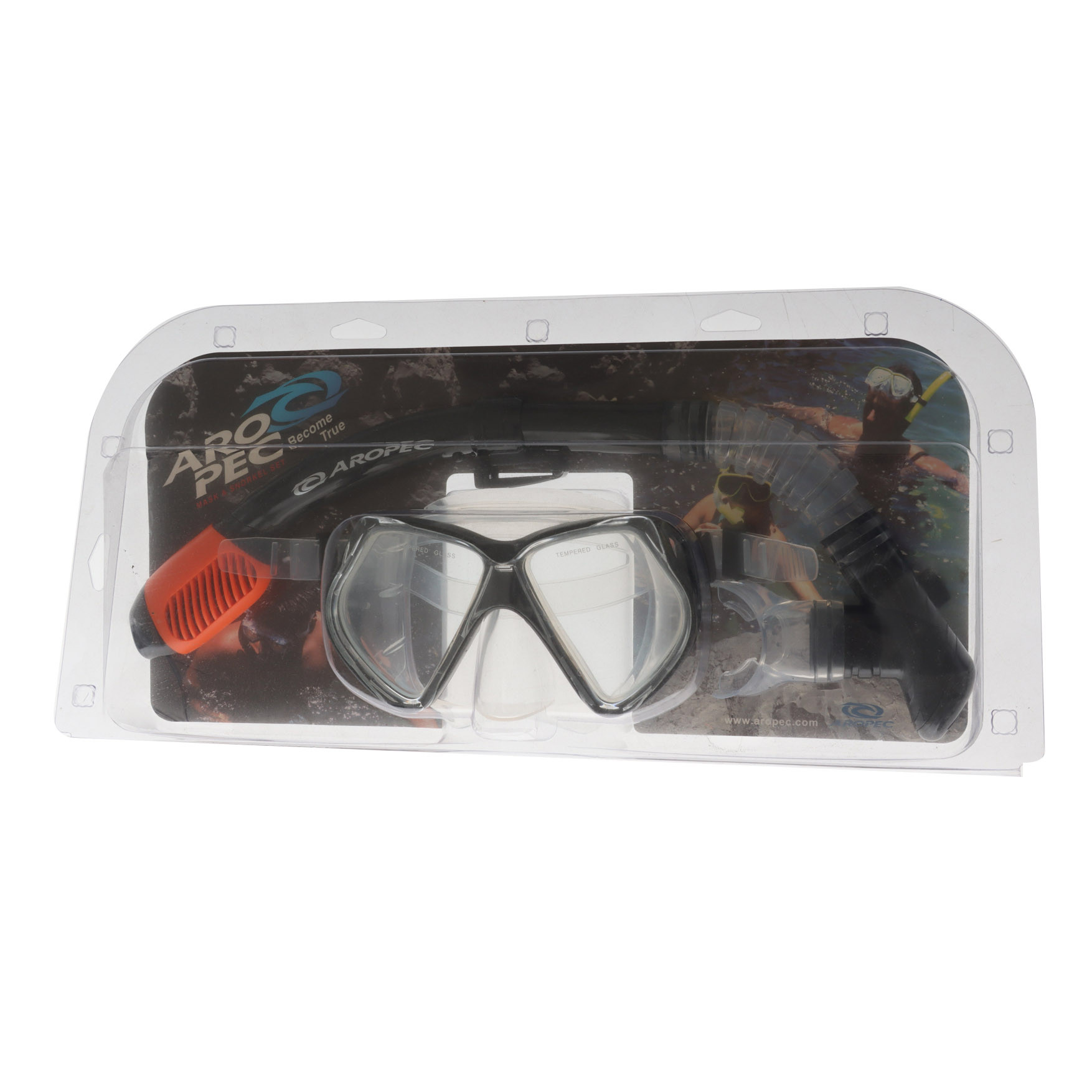 Buy Aropec Silicone Adult Dive Mask and Snorkel Set Black online at ...