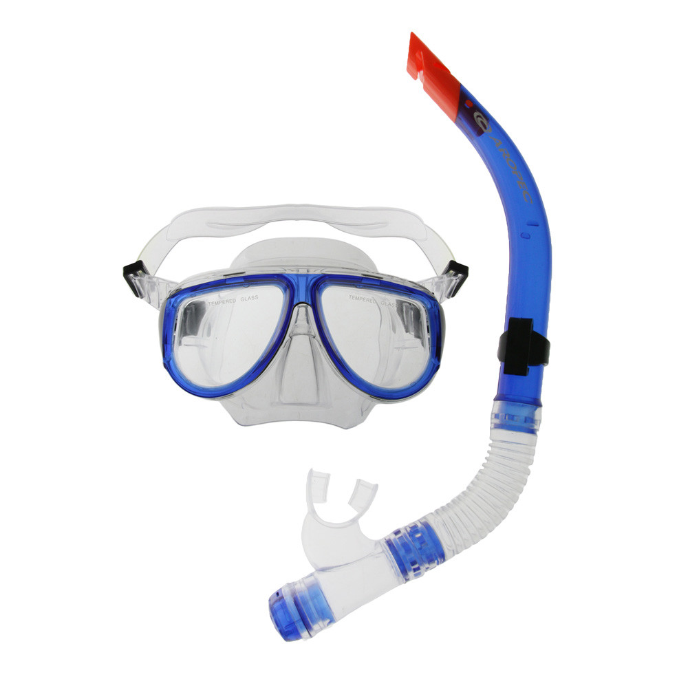 Aropec Adult Dive Mask and Snorkel Set Blue - Snorkeling Sets - Diving ...