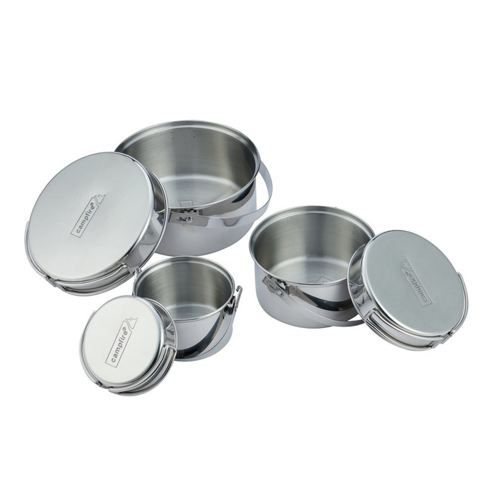 Buy Campfire Stainless 6-Piece Cooking Pot Set online at Marine-Deals.co.nz