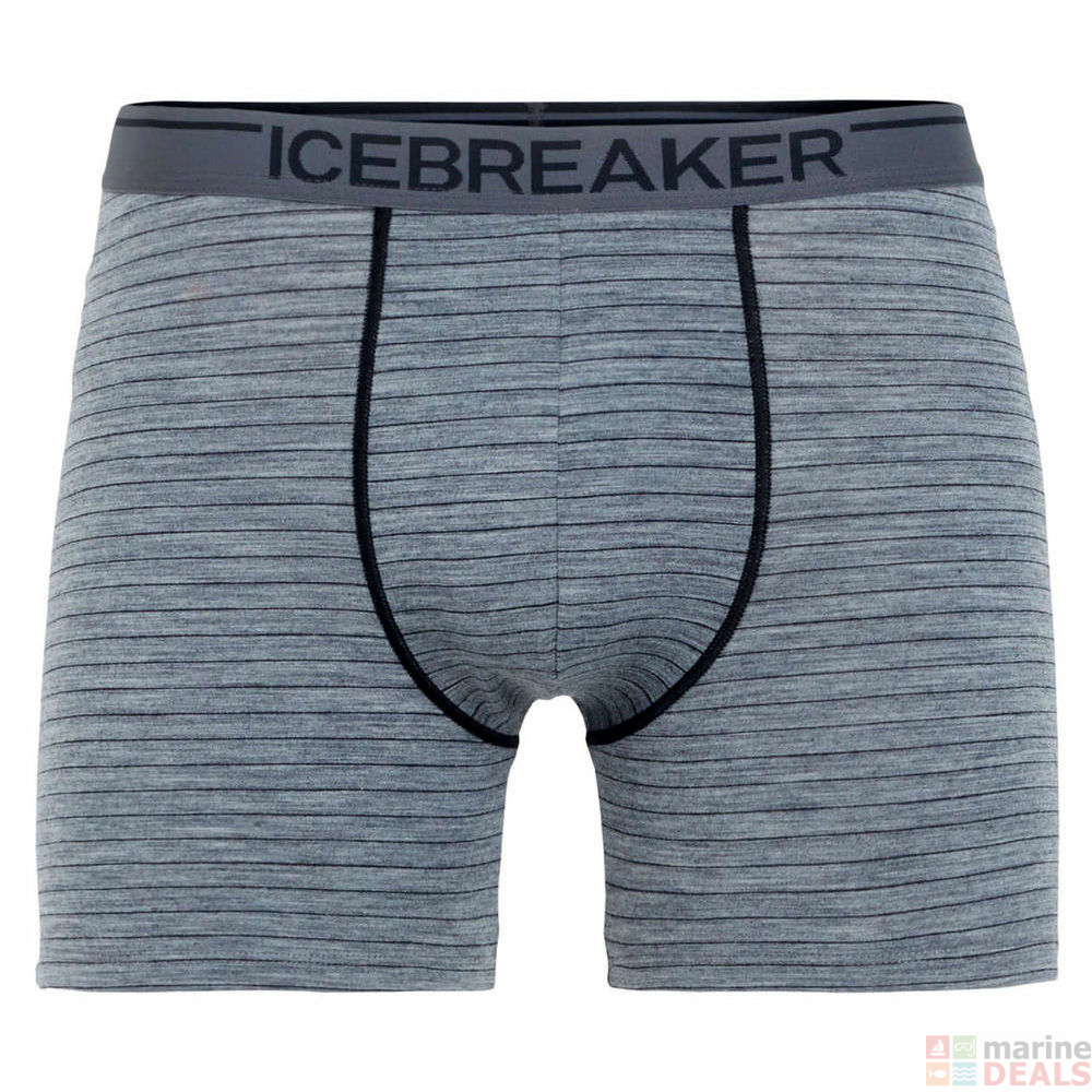 Buy Icebreaker Merino Anatomica Mens Boxers Grey Stripe L Online At