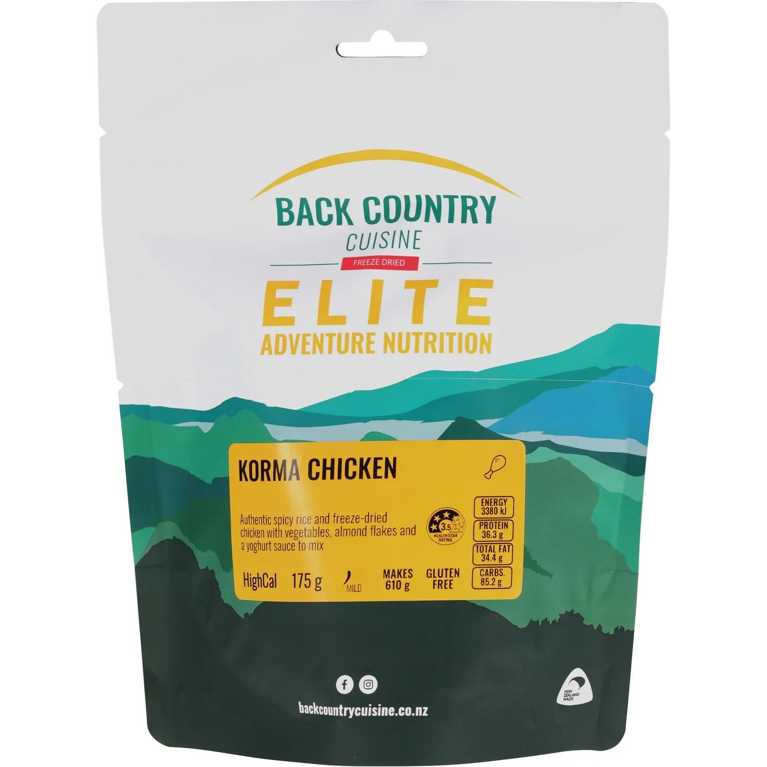 Buy Back Country Cuisine Elite Freeze Dried Meal Korma Chicken 175g ...