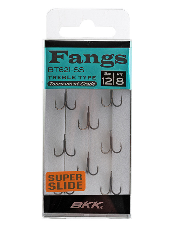 Buy BKK Fangs BT621 Super Slide Tournament Treble Hooks #12 Qty 8 ...