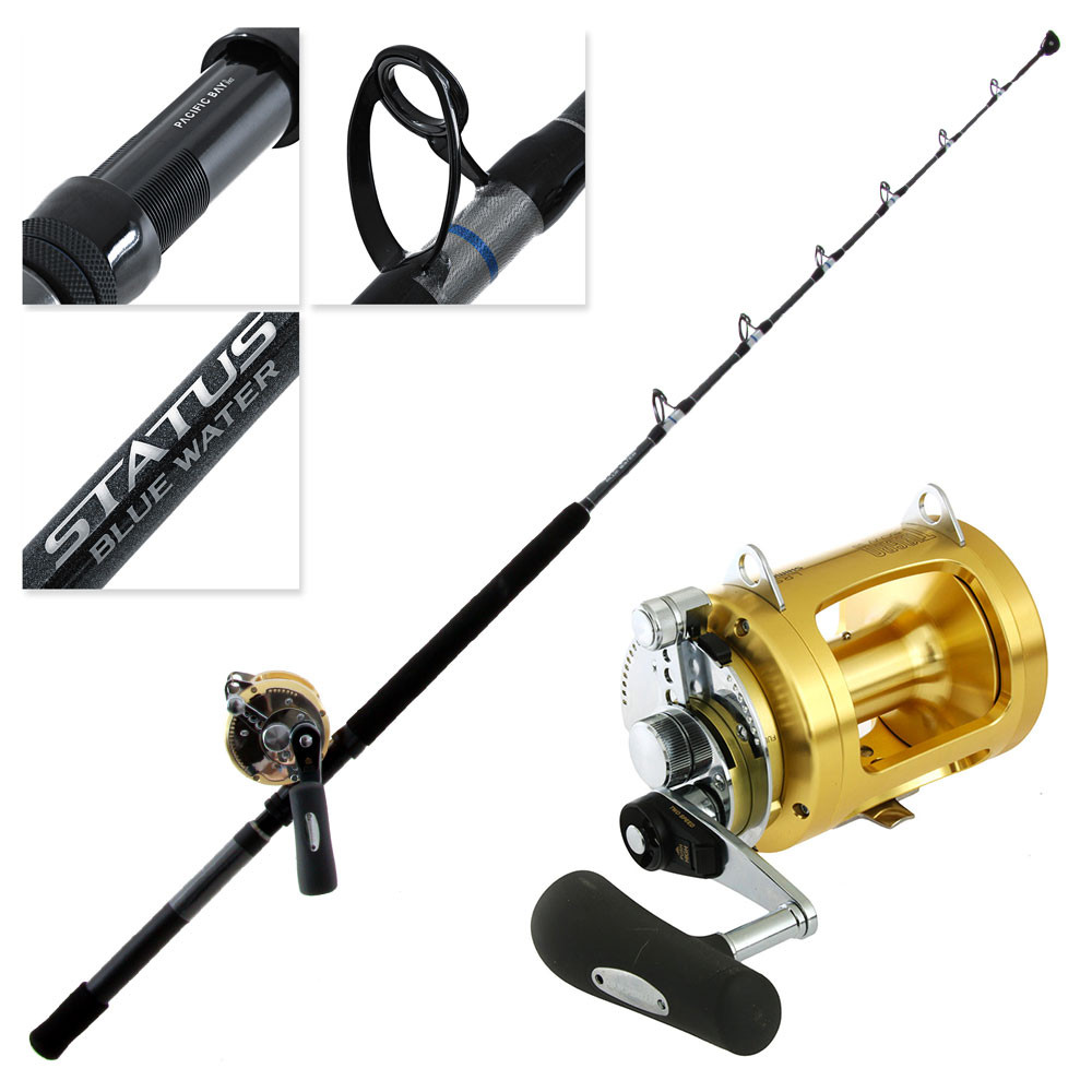 Buy Shimano Tiagra 50 WLRSA Status Blue Water Roller Tip Game Combo 5ft ...