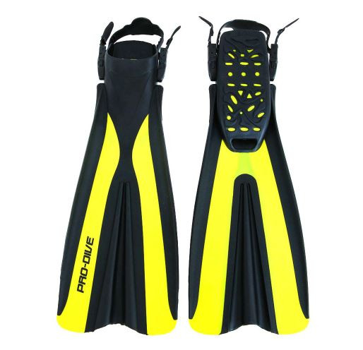 Buy Pro-Dive Open Heel Dive Fins Yellow online at Marine-Deals.co.nz