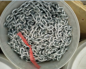 Buy Galvanised Chain Bucket 7mm DIN 766A x 50m online at Marine-Deals.co.nz