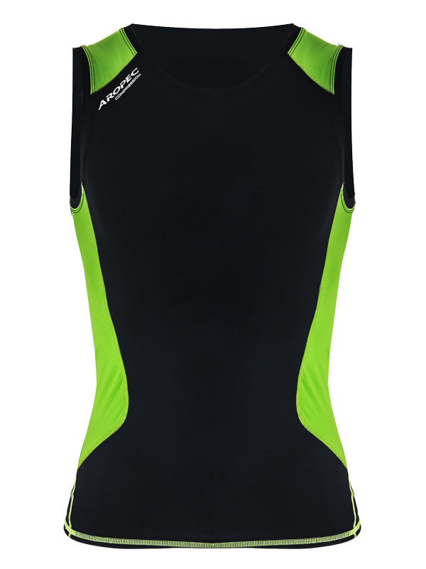 Aropec Mens Compression Singlet Black/Lime Large - Singlets - Shirts ...