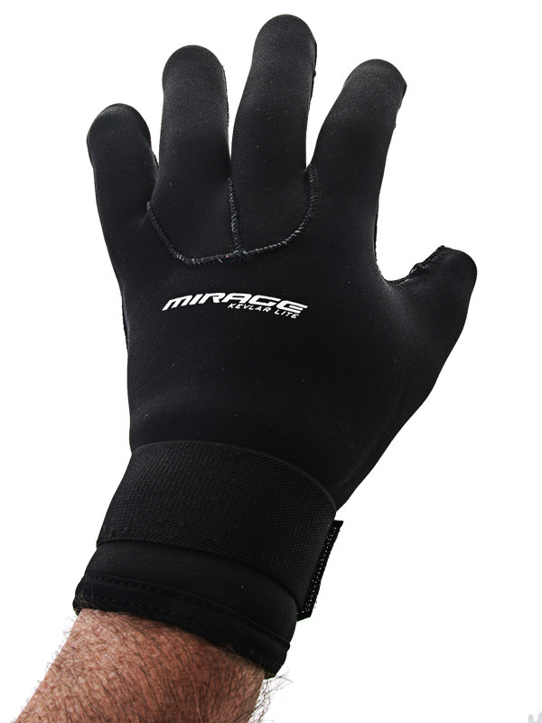 Buy Mirage Kevlar Lite 3mm Neoprene Dive Gloves Black 2XL online at Marine-Deals.co.nz