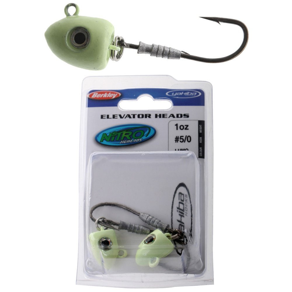 Buy Berkley Nitro Elevator Jig Heads 5/0 1oz 28g Lumo Qty 2 online at Marine-Deals.co.nz