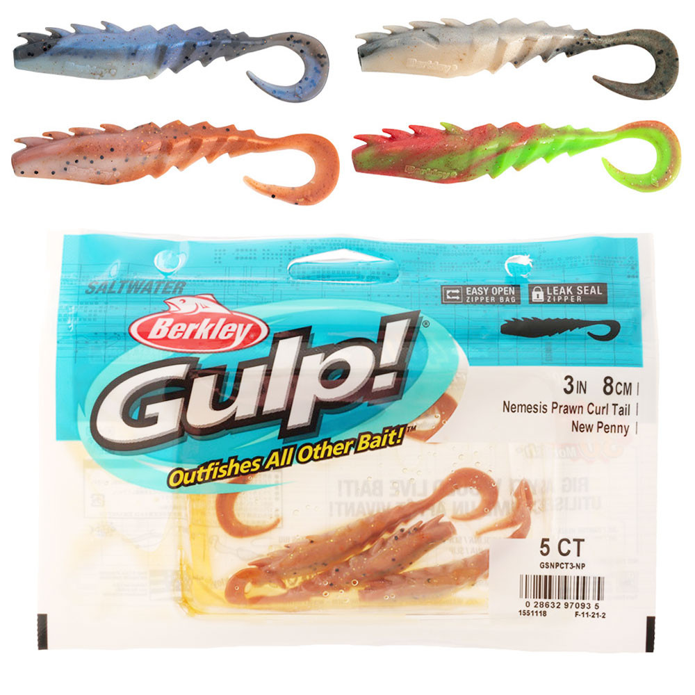 Buy Berkley Gulp Nemesis Prawn Curl Tail Soft Bait 8cm Qty 5 online at ...