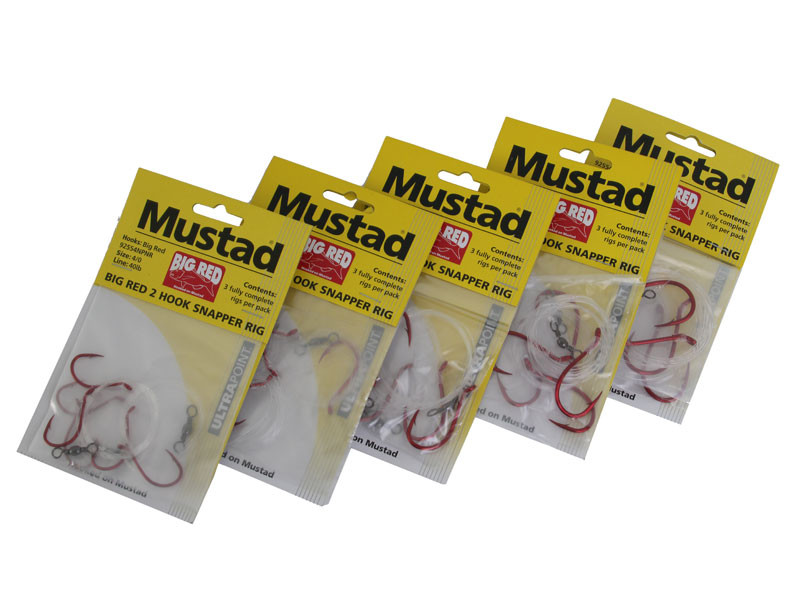 Buy Mustad Big Red 2 Hook Snapper Strayline Rigs 3-Pack online at ...