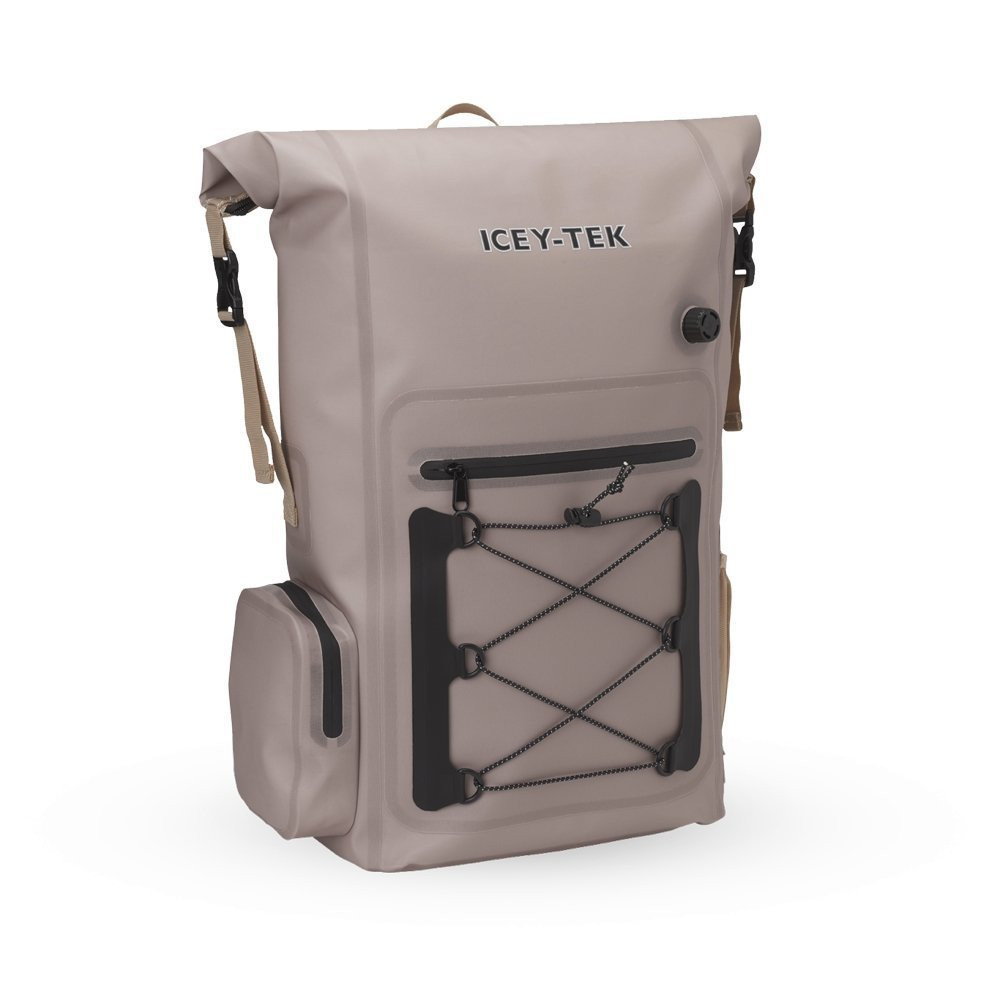 Icey-Tek Roll-Top Dry Cooler Backpack 25L Beige - Chilly Bin Cooler ...