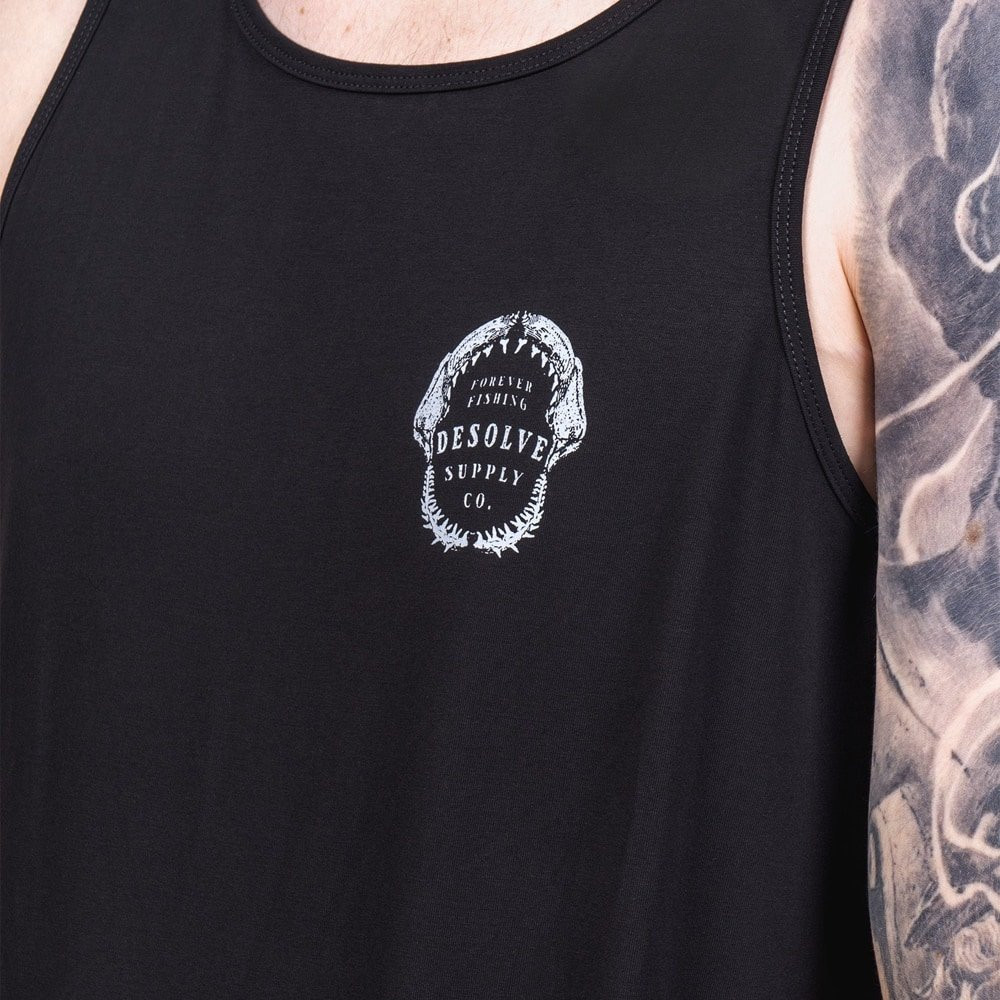 Desolve Jaws Mens Singlet Black - Singlets - Shirts - Apparel