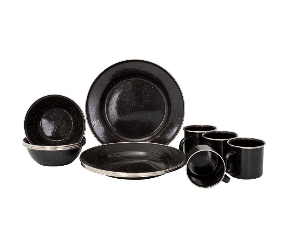 Kiwi Camping 12-Piece Enamel Dining Set - Mugs, Cups & Glasses ...