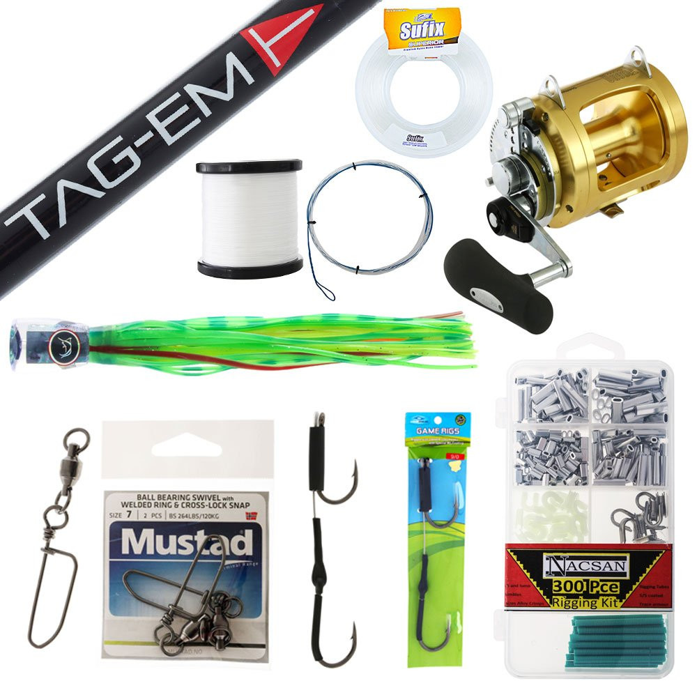 Buy Shimano Tiagra 50W Fully Rollered Hollowcore Gamefishing Package ...