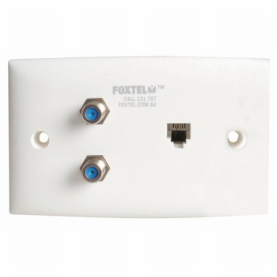 Buy Foxtel Approved 2 X F61 and RJ12 Socket Wall Plate online at Marine ...