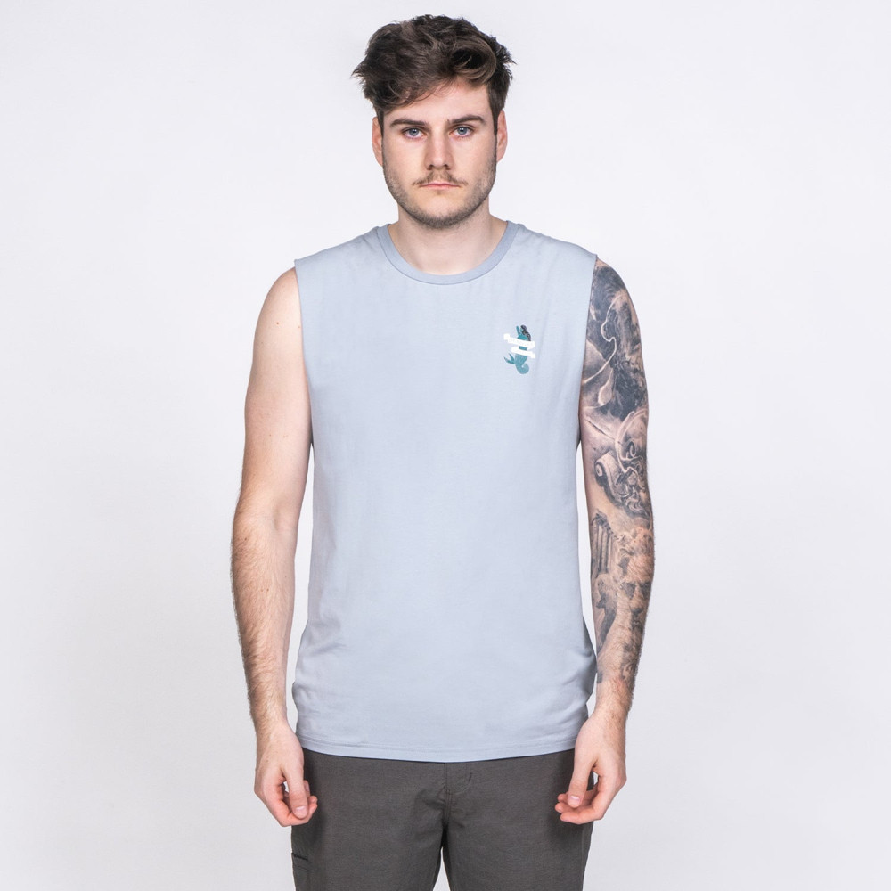 Buy Desolve UPF50+ Siren Muscle Mens Singlet Dusty Blue online at ...